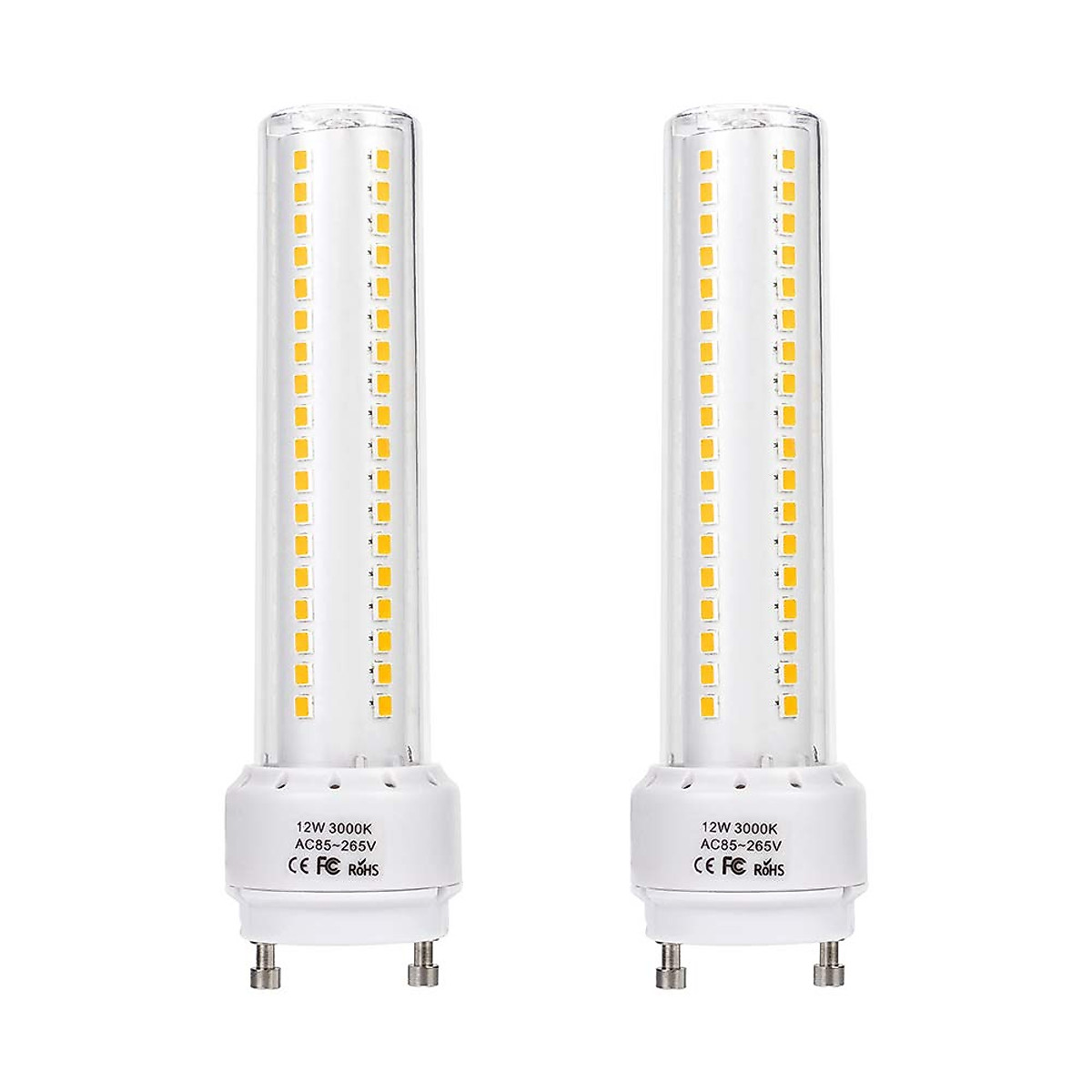 LEGELITE 2 Pack GU24 Led Bulbs 12W 1200Lumen 85-265V AC 3000K Warm White (Remove/Bypass Your Ballast)