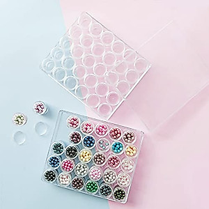 JOIKIT 5 Pack 30 Grids Diamond Painting Storage Containers with 3 PCS Label Stickers, 5D Diamond Painting Box, Bead Organizer with Lid for Nail Diamonds, Jewelry, DIY, Cosmetics