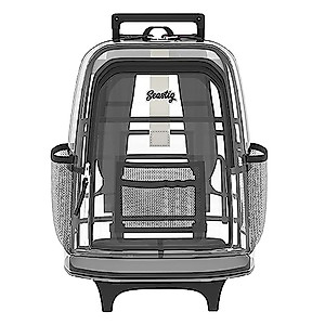 seastig Clear Backpack Rolling Backpack for Kids 18in Double Handle Wheeled Backpack Children Luggage for School, Travel