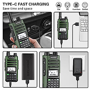 BAOFENG GM-15 Pro GMRS Radio(Upgrade of UV-5R),NOAA WeatherReceiver & Scan Radio Rechargeable Long Range Two Way Radio Handheld Radios with USB-C Charger AR-771 Antenna