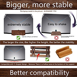 Vertical Laptop Stand for Desk，Resizable Wooden Laptop Holder,Suitable for laptops of various thicknesses and sizes.laptop holder vertical.It can accommodate at least 3 devices . (black walnut)