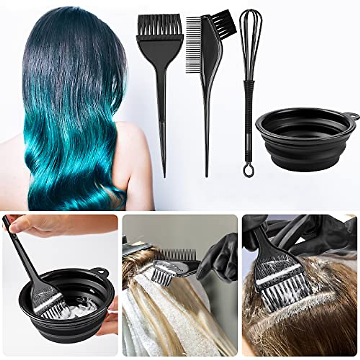 Xarchy Professional Salon Hair Dye Kit 19 Pieces Hair Coloring Kit, Hair Dye Brush Hair Tinting Bowl, Necessary Hair Coloring Tools for Salon Hairdressing & DIY at Home