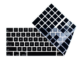 ProElife Ultra Thin Silicone Keyboard Cover Protector for 2019-2017 Apple iMac Magic Keyboard with Numeric Keypad A1843 Full Size Wireless Bluetooth Numeric Keyboard, US Enter (Black)
