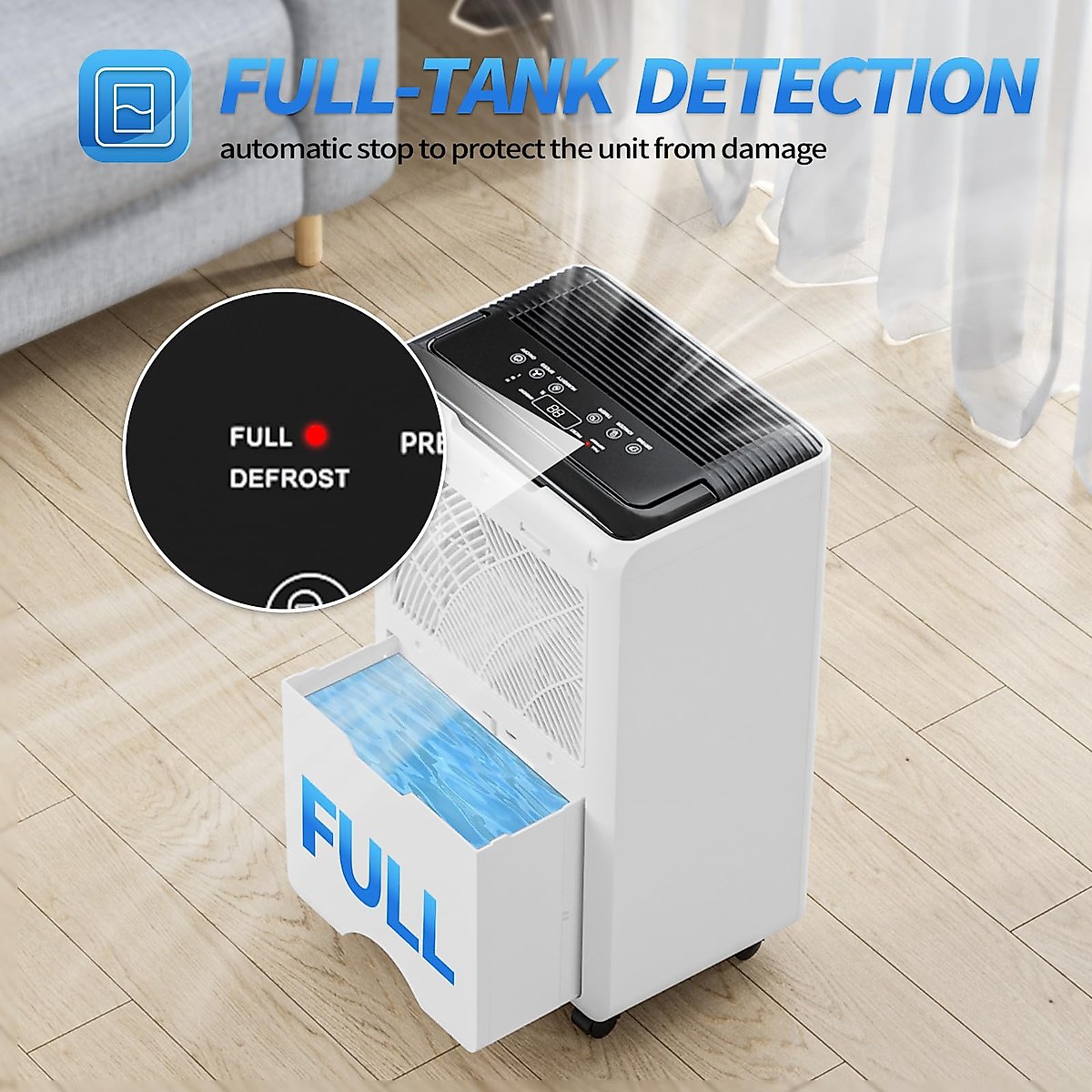 AIRPLUS Dehumidifier for Basement - 4,500 Sq. Ft. 70 Pints, Multifunctional Dehumidifier with Drain Hose & Auto Shut-Off Function, Powerful Dehumidifiers for Home(AP2103)