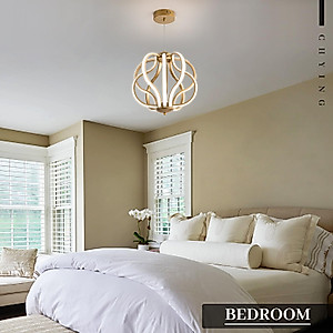 CHYING Modern LED Chandelier Remote Control 10-Light Gold Chandelier Dimmable Pendant Light for Dining Room Kitchen Foyer Entryway 3000K-6000K