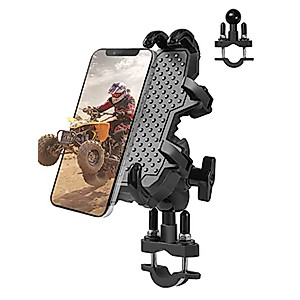 ZIDIYORUO ATV Phone Holder, Quad Phone Mount, 8 Clamps Holds 4.7-7.1" Phones, One Hand Operation Motorcycle Phone Clip for 7/8-9/8" Handlebar,Compatible with Yamaha Polaris Honda Can Am