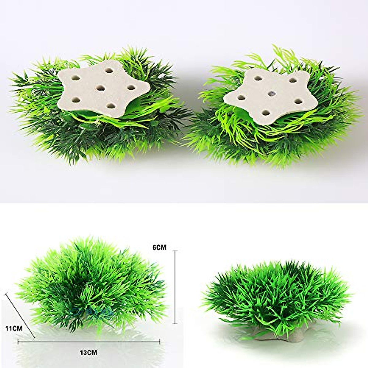 Smoothedo-Pets Aquarium Plants Fish Tank Decorations MediumSize/9.4inch Plastic Artificial Plant Goldfish Waterscape Fish Hides Tree Set (Green Set)