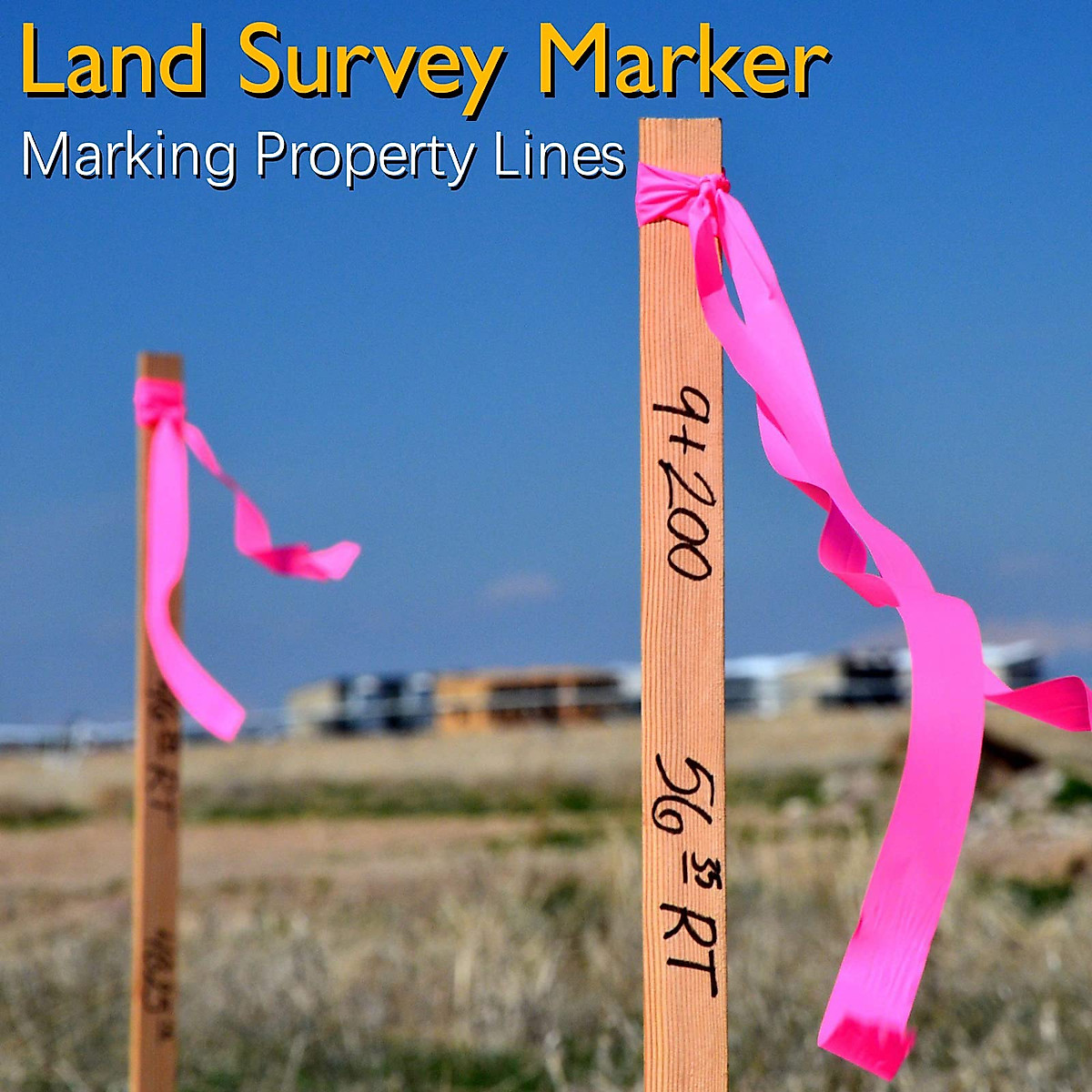 GUFJUCH Flourescent Flagging Tape, Non-Adhesive Plastic Ribbon Neon Marking Roll, for Tree Marking, Hunting Trail Tape, Boundaries and Hazardous Areas Marking, 4 Colors 0.78'' X 200'