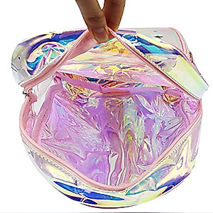 Holographic Clear Unicorn Backpack Purse See-through Casual Daypack Satchel Travel Shoulder Bag One Size