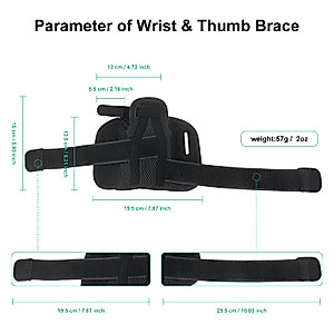 Wrist Brace Adjustable Wrist Wraps & Support for Carpal Tunnel Relief & Night Support, Thumb & Hand Brace, Wrist Splint for Tendonitis, Arthritis, Tenosynovitis, Fractures, Sprains, working out