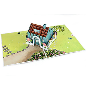 Teabug Cards New Home Card, House Pop Up Card, Congratulations for New Home, Realtor, House Warming, Birthday, Mothers Day, Father's Day, Retirement