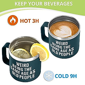 Birthday Gifts for Men Women - 14oz Coffee Tumbler Mug - Unique Funny Gift Ideas for Dad Father Husband Grandpa Him 30th 40th 50th 60th 70th 80th from Daughter Son Friends