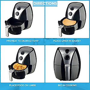 Rainy Day Essentials - Air Fryer Liners, Perforated with Holes, 100 Pieces, 6.3 Inches, Round, Fits 2-6QTS, Disposable Air Fryer Liner, Baking Paper, Oil Proof, Parchment Paper for Roasting