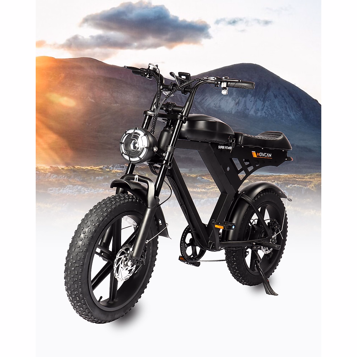 Besintu Electric Bike for Adults 1500W Motor Fat Tire E Bike, Up to 28MPH & 70Miles, Electric Mountain Bike 7-Speed 5-Layer Full Suspension for Off-Road Dirt Bicycle Dual Hydraulic Brake