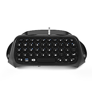 Bindpo Controller Keyboard, Mini Bluetooth Gaming Keyboard Gamepad Chatpad Message Keyboard for Playstation 4,Slim Controller/Phone and Tablet
