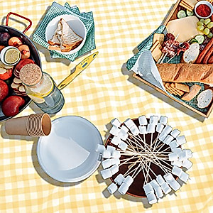 Buffelo Check Table Cloth Check Tablecloth Linen Buffalo Check Tablecloth Rustic Tablecloth (54*54", Yellow and White)