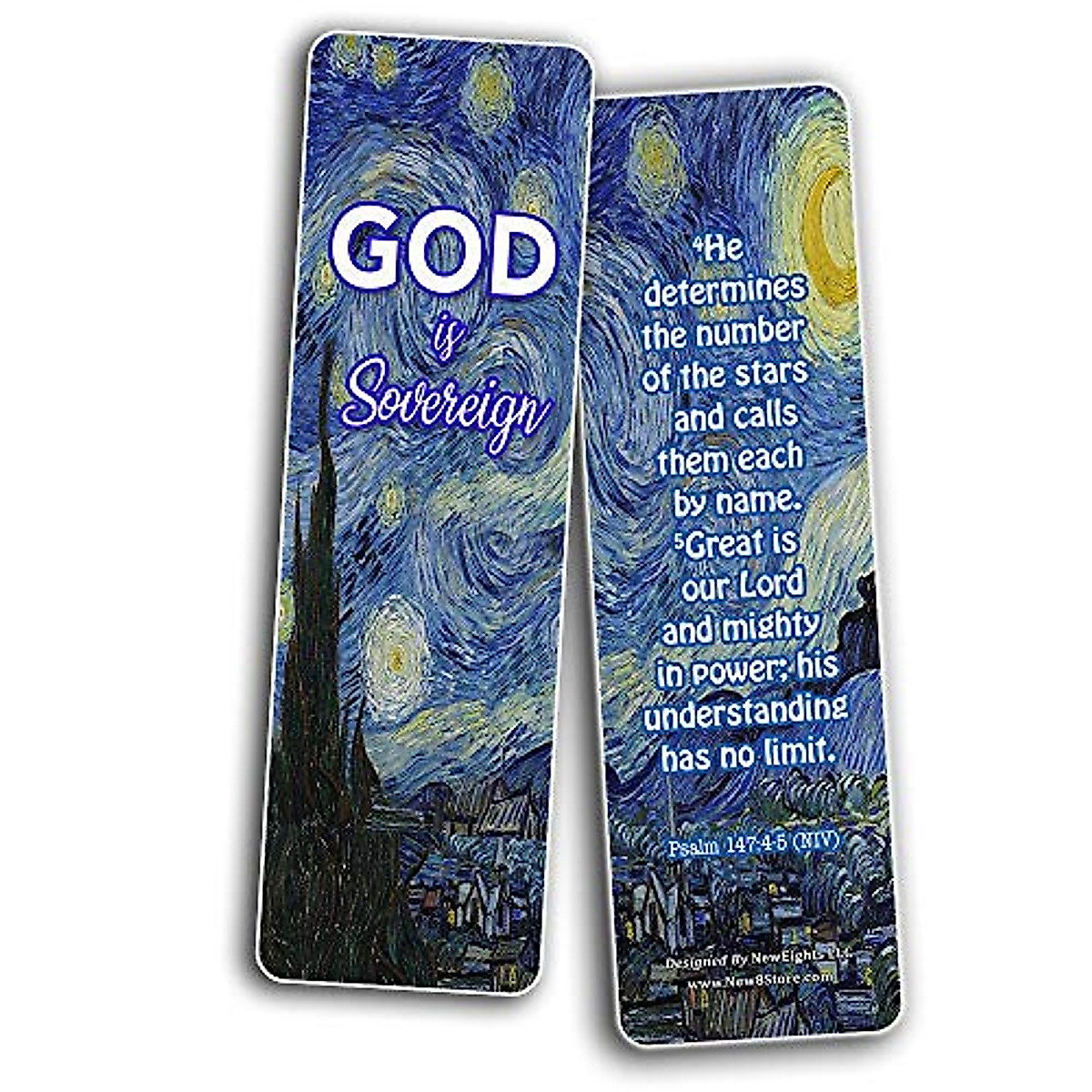 Wonderful Magnificent God Bible Scripture Cards Bookmarks (60 Pack) - Van Gogh Stocking Stuffers Sunday School Men Women Ministries Bible Study Church Supplies Cell Group Baptism Encouragement Gifts