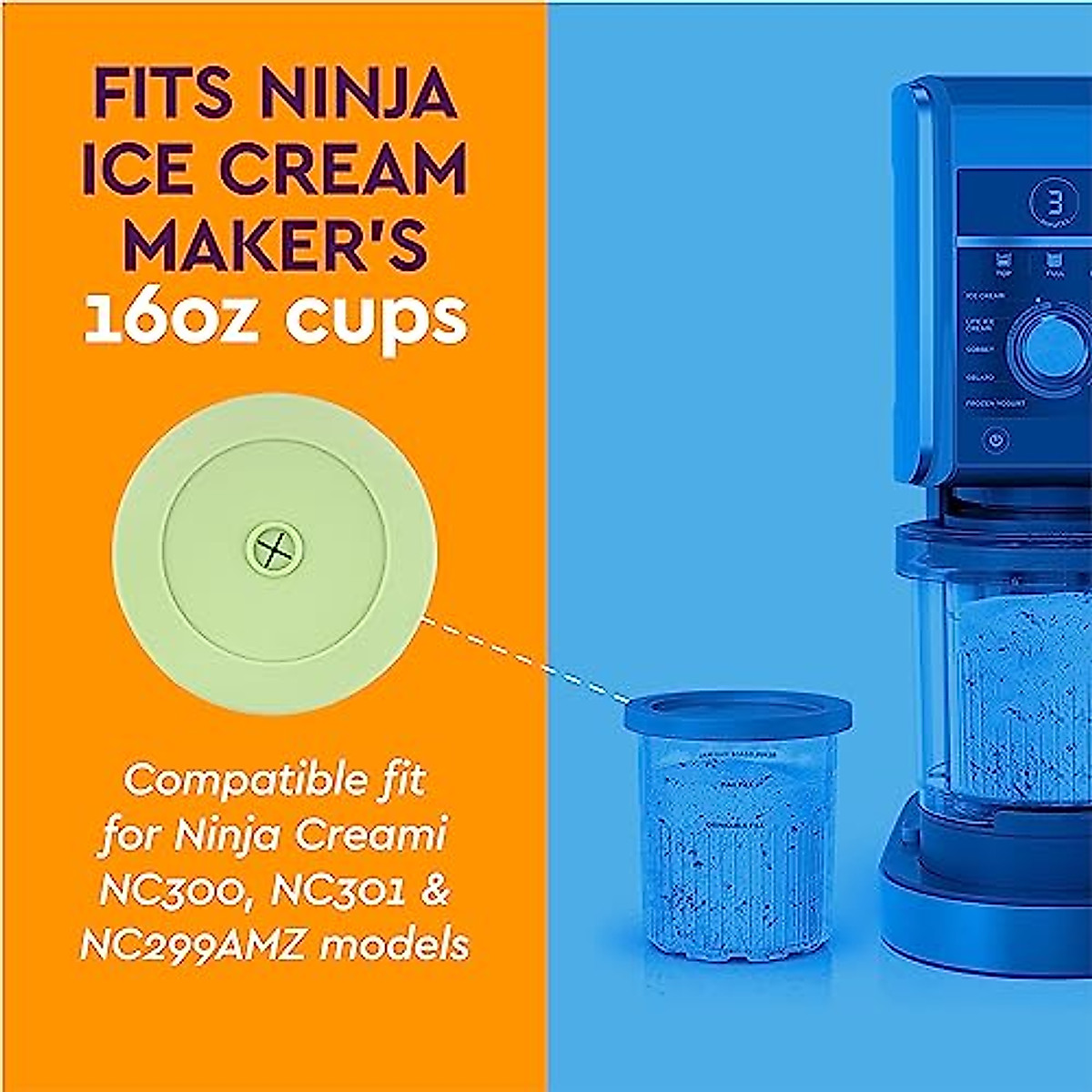 [4 Pack] Impresa Silicone Straw & Reusable Lid Set for Ninja Creami NC300, NC301 & NC299AMZ - Impresa Thick Reusable Straws Silicone Lids for Ninja Creami Containers - Silicone Straws Reusable Lids