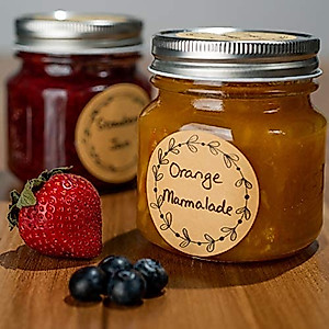 MONEST (500pc/Roll) 2" Label Stickers for Jars and Lids -(Floral BnW)- Pantry Labels | Mason Jar Labels | Sticker Labels | Canning Labels | Spice Labels | Bottle Labels | Mason Jar Labels