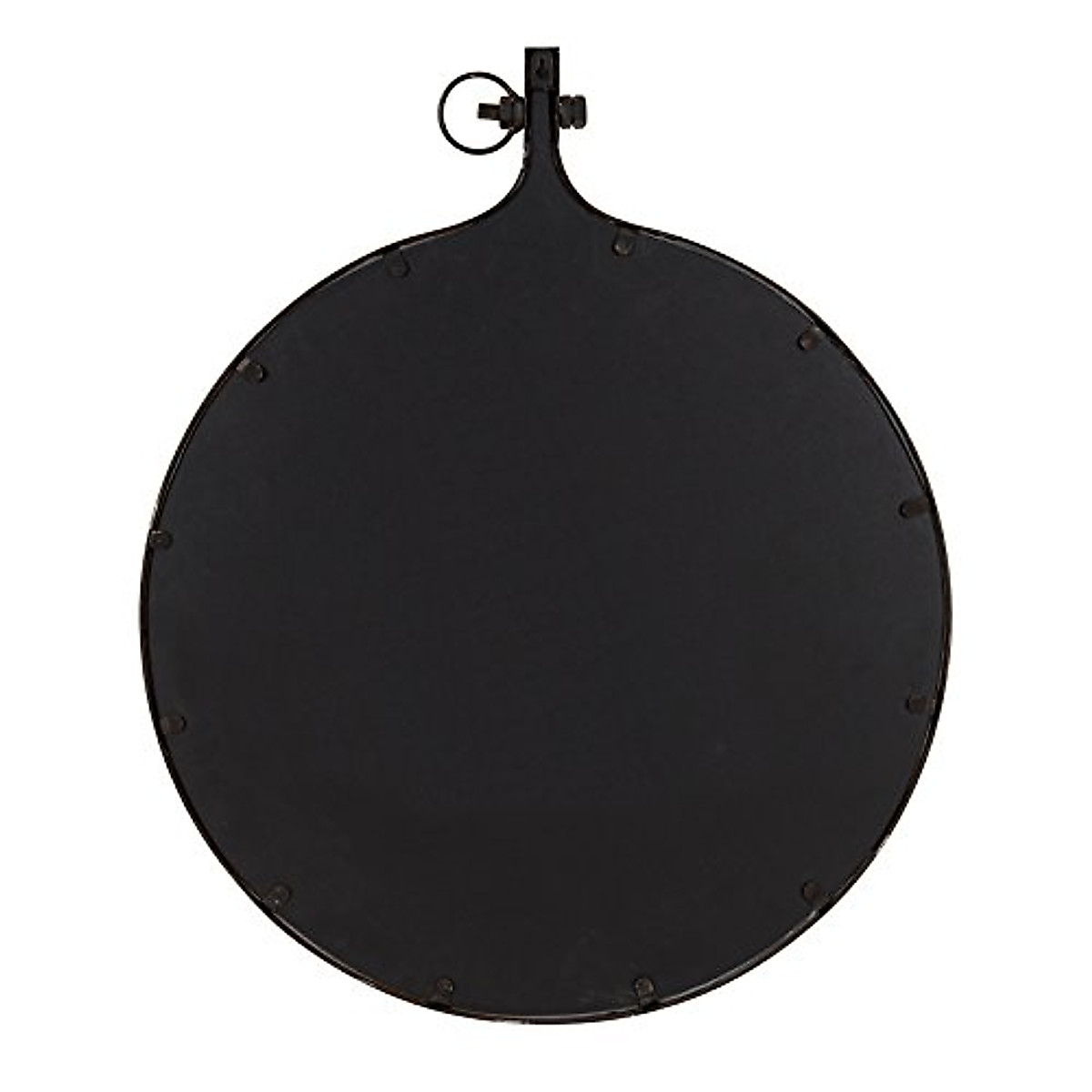 Kate and Laurel Yitro Round Industrial Rustic Metal Framed Wall Mirror, 23.5x28.5, Rustic Metal, Chic Industrial Accent Mirror for Wall