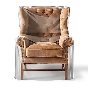 AKEfit Plastic Chair Covers Protectors Heavy-Duty Couch Cover for Sofa, Waterproof Dustproof Clear Moving Bags for Armchair or Recliner, Against Cat Dog Clawing, Transparent, SLSFZ-11C-S