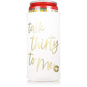 Birthday Slim Can Coolers (10, Dirty Thirty Birthday Pink & Gold)