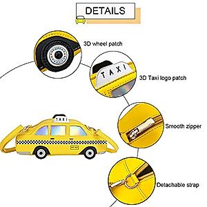 Sunwel Fashion 3D NYC Taxi Fun Crossbody Car Shaped Quicky Bag Shoulder Handbag Small Odd Purse for Women Girls (Yellow)