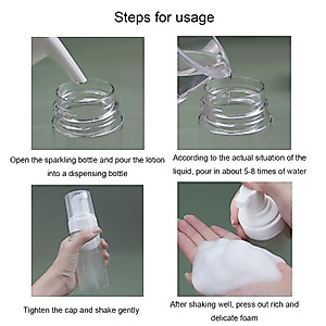 2 Pcs 3.4oz Foam Pump Bottle Travel Foam Pump Bottle Pump Bottle Clear Plastic Press Foaming Soap Pump Dispensers Travel Soap Liquid Bottle Shampoo, for Soap Foam Lotion Bathroom Accessory (100ML)