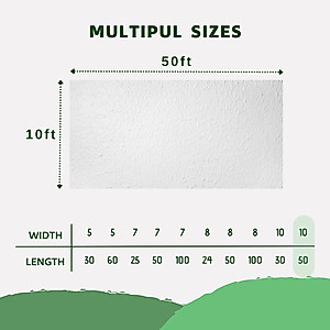 JUNKOGO Plant Freeze Protection Cover, 10x50ft Frost cloth winter garden blanket, floating row cover for cold weather and shade, perfect for outdoor vegetables, trees, greenhouse