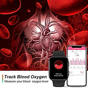 R73 SmartWatch,1.72"HD Touch Screen, Resolution up to 356 * 400dpi, with Multiple Fitness Courses & HITT Exercise, with 24h Heart Rate Monitor, Blood Oxygen & Water Resistant for Android and iOS