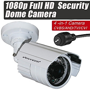 VENTECH Metallic Bullet Security Camera with 24 ir led Day-Night Vision 65ft Cut CMOS Outdoor Indoor (Hybrid 4-in-1 CVI/TVI/AHD/960H Analog CVBS)