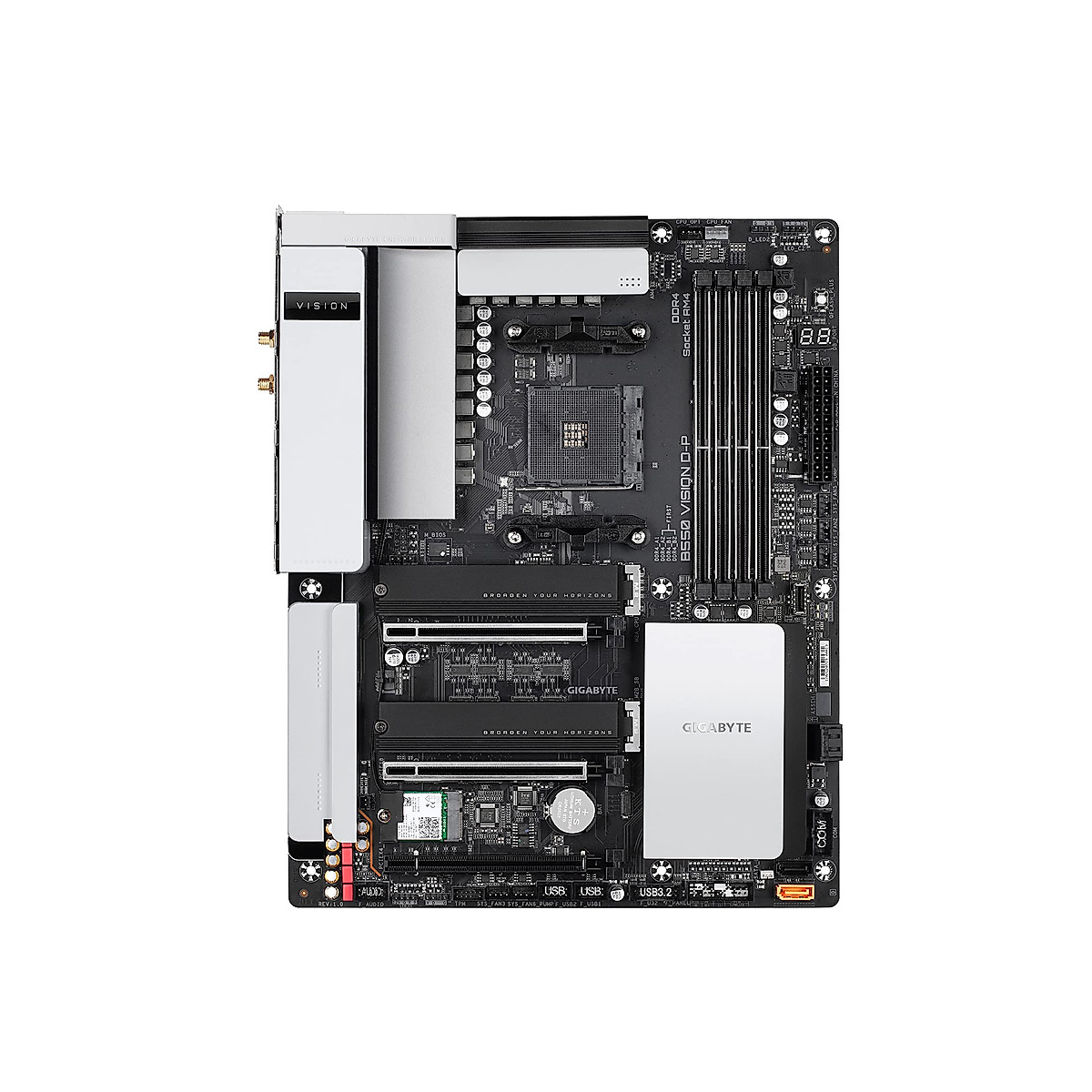 GIGABYTE B550 Vision D-P (AM4/ AMD/ B550/ ATX/Dual M.2/ SATA 6Gb/s/USB 3.2 Type-C/Thunderbolt 3/ WiFi 6/ Dual 2.5GbE LAN/PCIe 4.0/ Motherboard)