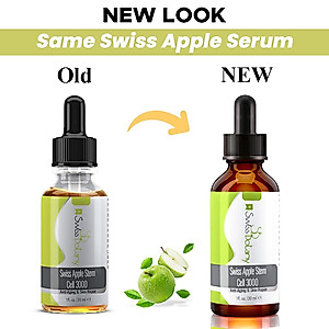 Swiss Botany Swiss Apple Stem Cell Serum for Face – Apple Stem Cell 3000 | Plant Stem Cell to Reduce All signs of Aging, Wrinkles, Discoloration, Restore Elasticity and Youthful Appearance, 1Fl Oz