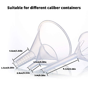 Young4us Plastic Funnel Set, 3 Pcs Lab PP Funnels, 100mm x 2, 75mm x 2, 50mm x 2 (Pack of 3)