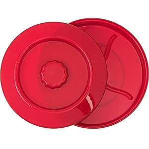 Carlisle FoodService Products 047505 Stackable Tortilla Server w/Lid, 7-1/4" / 2", Red