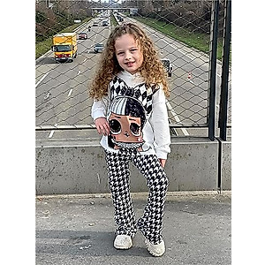 L.O.L. Surprise! Girls Clothes Hoodie and Pant Long Sleeve Stars Print Sweatshirt Leggings Girls Outfits Sets 2Pcs White 7-8 Years