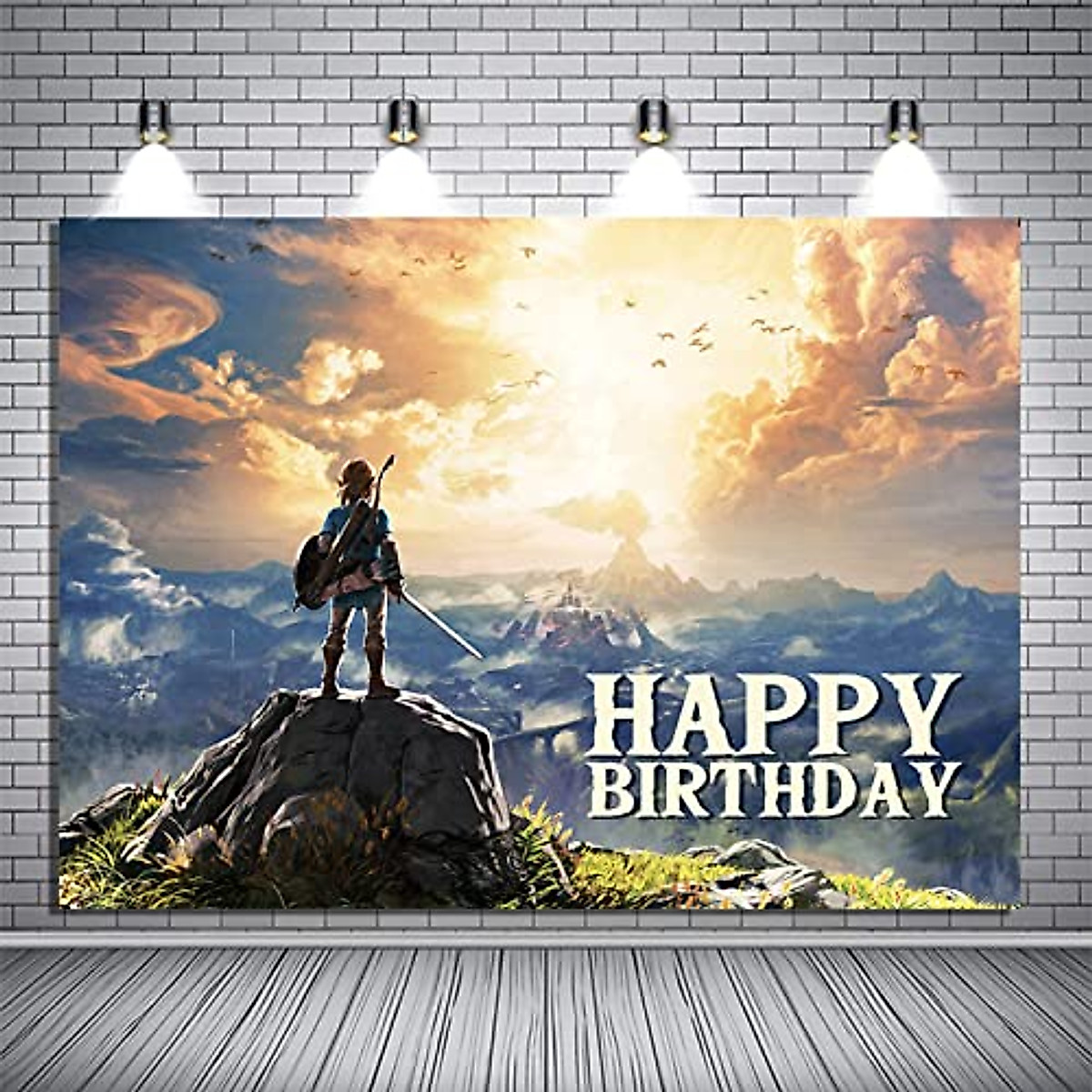 Cartoon Movie The Legend of Zelda Theme Happy Birthday Photography Background for Kids Birthday Portrait Baby Shower Decoration Cake Table Banner Photo Backdrops 5x3ft