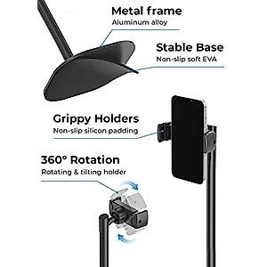 Cooper ChatStand, Height Adjustable Cell Phone Stand for Desk | Cell Phone Holder, Desk Phone Stand for Recording, iPhone Stand for Desk Accessories, iPhone Phone Holder Stand Office (Metallic Gray)