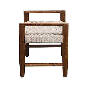 Bloomingville Teak Wood & Hand-Woven Cotton Rope, Natural Bench