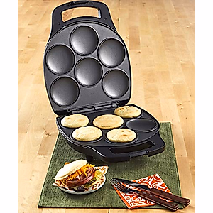 IMUSA USA, Matte Black GAU-80346 6 Slot Electric Nonstick Arepa Maker (1200 W)