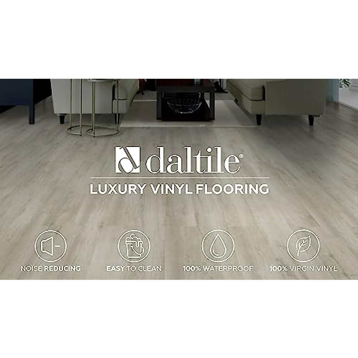 Daltile Luxury Vinyl Flooring | 6" x 48" x 4.5MM | Grey Wood Look Plank | 12Mil Wear Layer | DIY Click Lock Tile | Adventuro Collection in Trekker (16 PC per Carton) (32.15 SQFT per Carton)