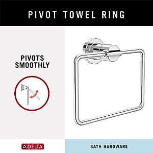 DELTA FAUCET NIC64-PC Nicoli 4-Piece Bath Hardware Set 18 to 24 in. Towel Bar, Toilet Paper Holder, Towel Ring, Towel Hook in Polished Chrome