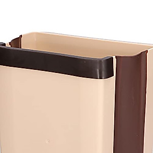 Horoper Hanging Trash Can, Foldable Garbage Can, Waterproof Multifunctional Countertop Hanging Kitchen Trash Can for Home Kitchen Bathroom(Coffee)