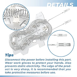 MAYITOP Dryer Heating Element Exact fit for Samsung DV40J3000EW/A2-0000, Samsung DV448AEE/XAA-0000, Samsung DV209AEW/XAA-0001 Dryers