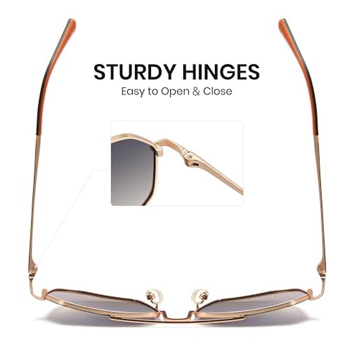 Cyxus Military Aviator Sunglasses for Men Trendy Pilot Shade Metal Frame Polarized Lens UV Protection for Outdoor（1021W06 Brown）