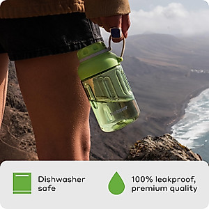 BOBBER Pack of 12 oz Insulated Stainless Steel Travel Mug & 20 oz Sport Tritan Bottle 100% Leakproof & Dishwasher safe (Mint Cooler)