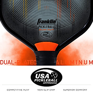 Franklin Sports Pickleball Paddles - Aluminum Pickleball Paddle - USA Pickleball (USAP) Approved Tournament Pickleball Paddle - Aluminum Surface Pickleball Paddle - Black