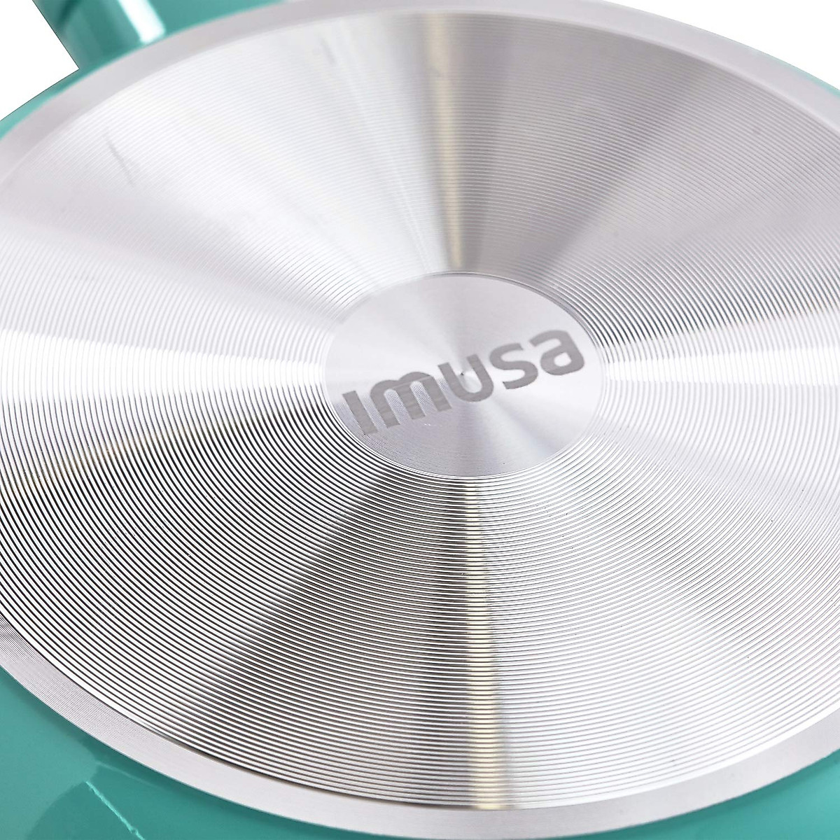 IMUSA USA Forged Sauté Pan with Soft-Touch Handle & Ceramic Nonstick Interior 12-Inch, Teal, 12 Inches