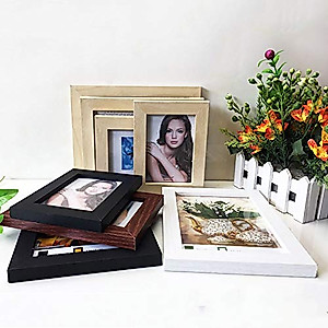 JAY D.L 5x7 Picture Frame Photo Display for Tabletop Display Wall Mount Made of Solid Wood High Definition Glass Photo Frame Rustic Certificate Document Frame, Red