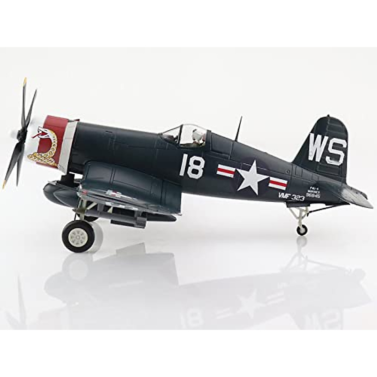 Vought F4U-4 Corsair Fighter Aircraft VMF-323 Death Rattlers USS Sicily (June 1951) "Air Power Series 1/72 Diecast Model by Hobby Master HA8223